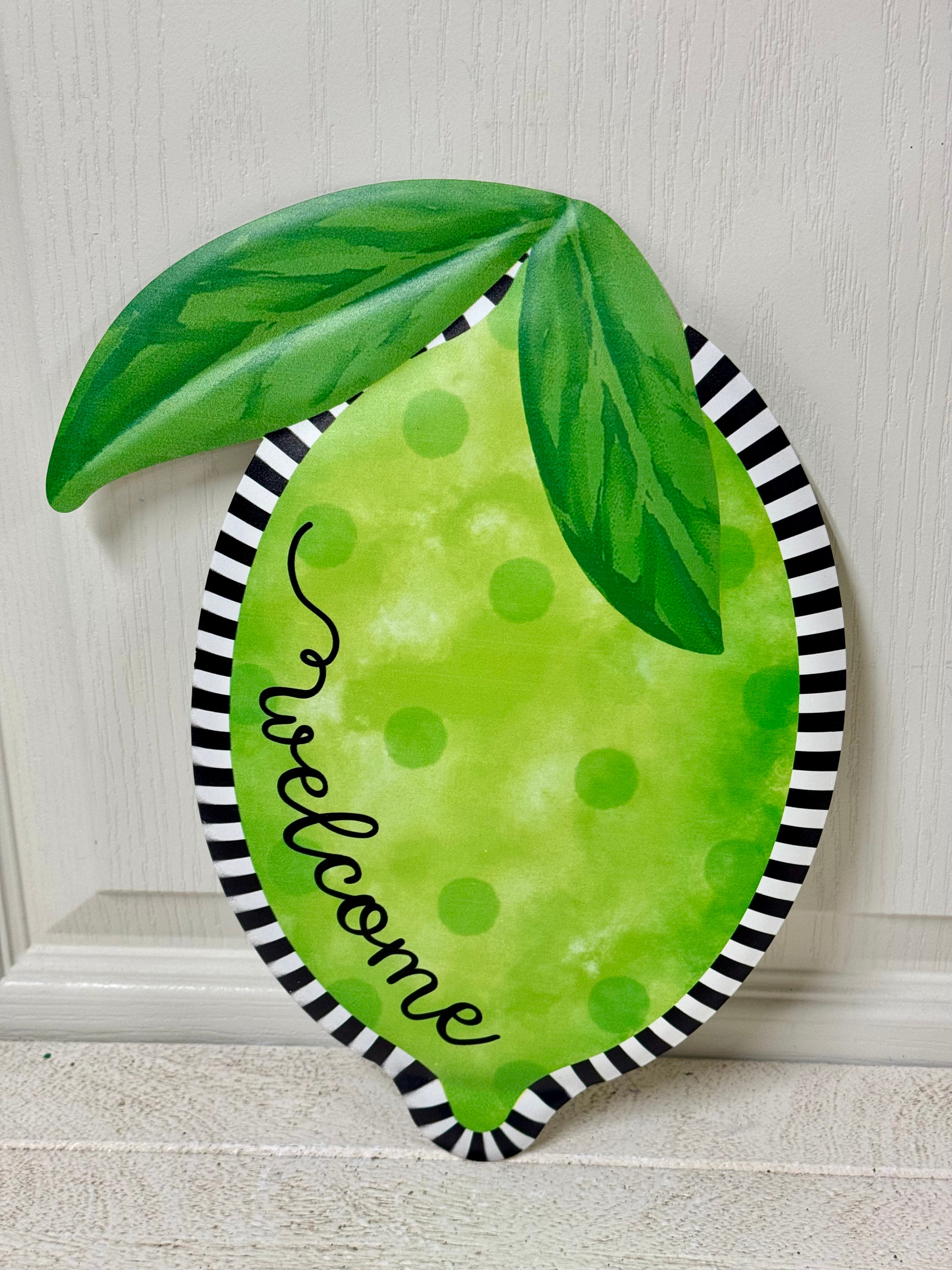12 Inch Lime Green Welcome Metal Lime Sign – TMIGifts