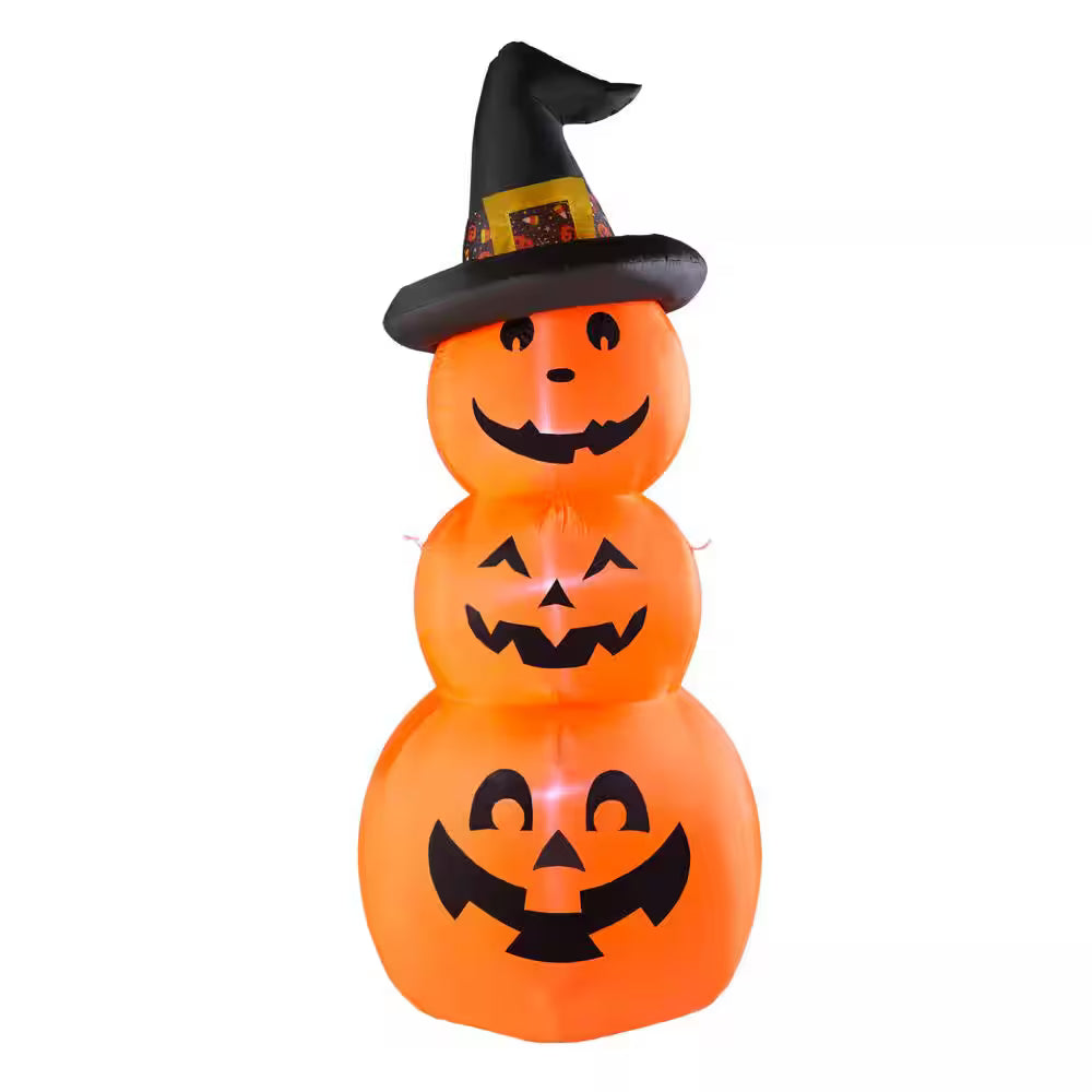 7 ft. LED Jack-O-Lantern Stack Inflatable Open Box – TMIGifts