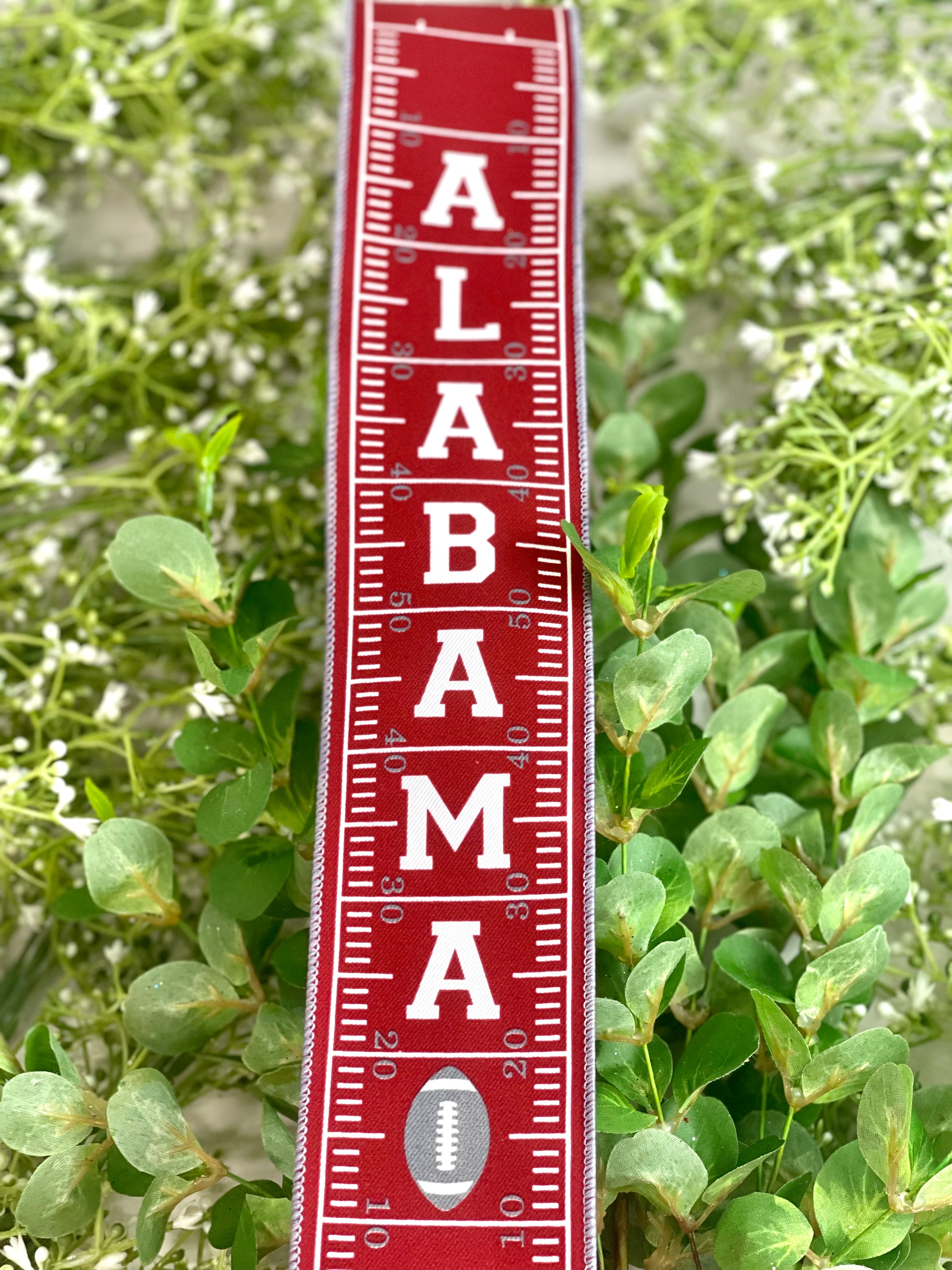 2.5 Inch By 10 Yard Alabama Football Field Ribbon – TMIGifts