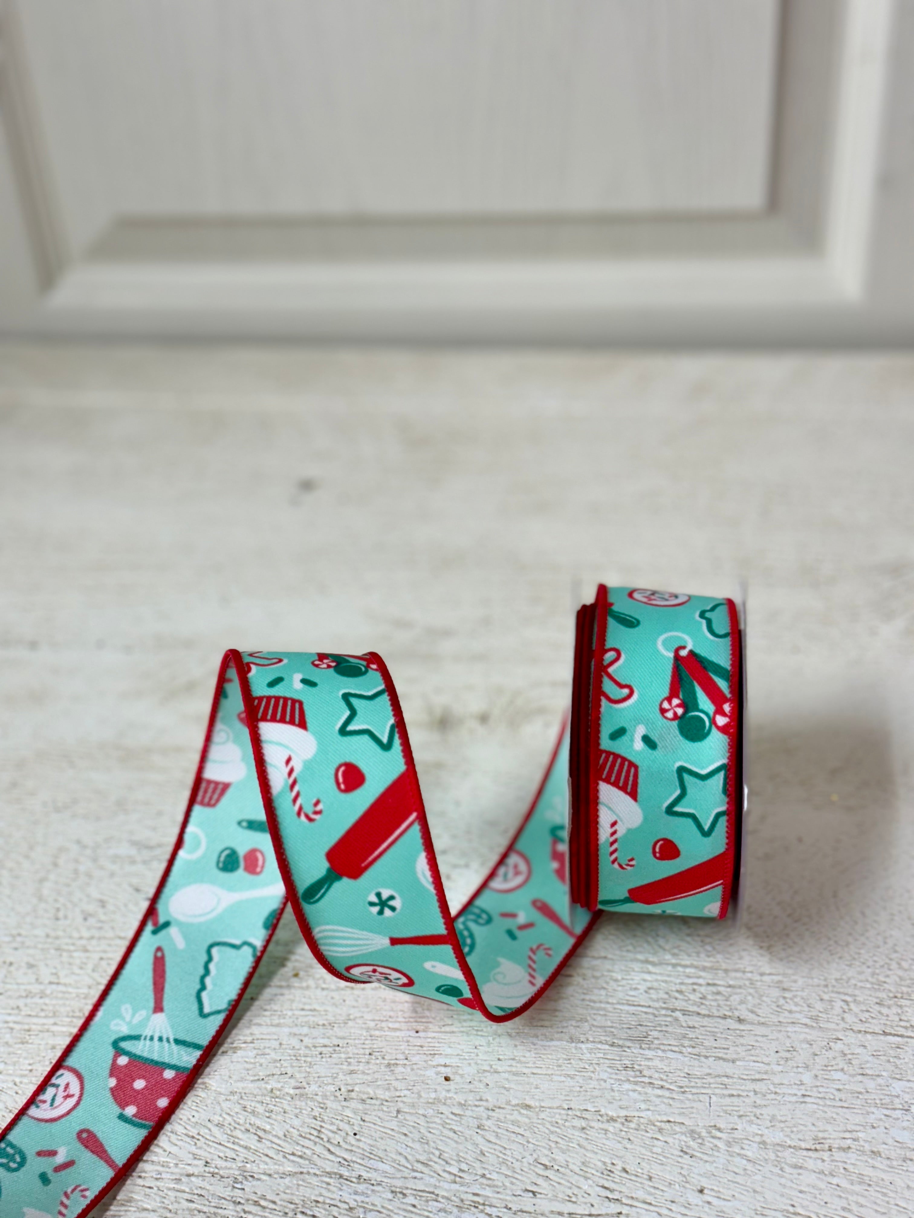 1.5 Inch By 10 Yard Blue And Red Holiday Baking Ribbon – TMIGifts