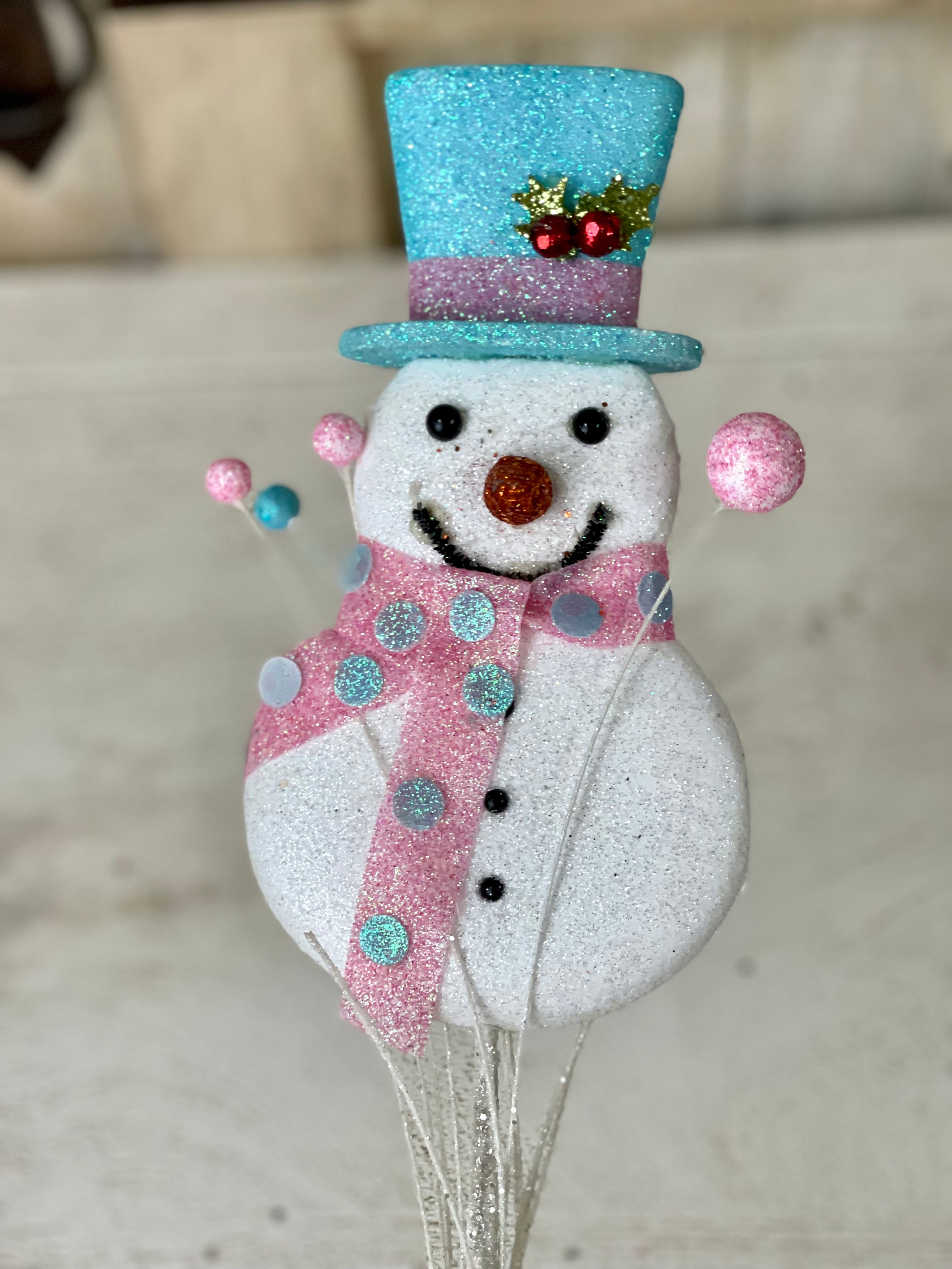 25 Inches Long Pastel Polka Dot Snowman Spray – TMIGifts