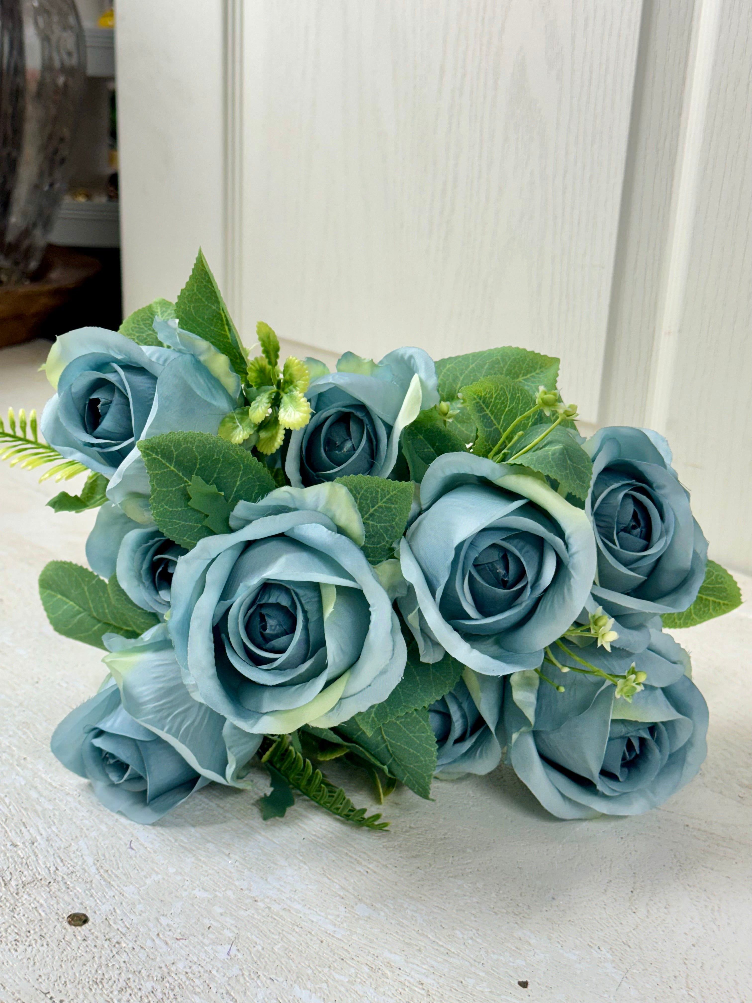 19 Inch Light Blue Rose Bush – TMIGifts