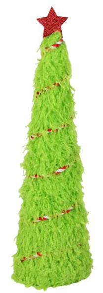 21 Inches Long Lime Green Furry Tree With Star – TMIGifts