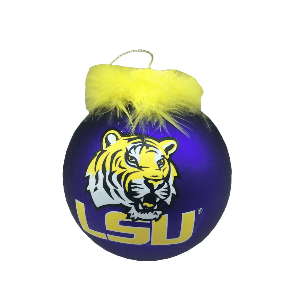 4 Inch LSU Glass Ornament Ball – TMIGifts