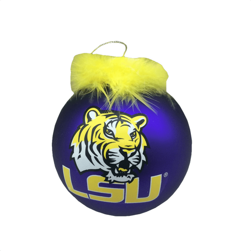 4 Inch LSU Glass Ornament Ball – TMIGifts