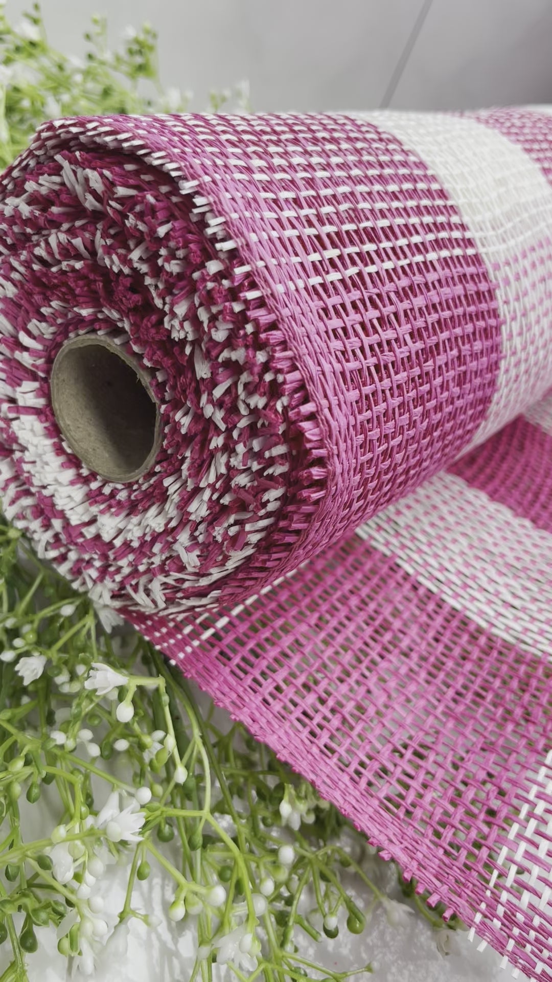 20 Inch by 10 Yards Designer Netting Hot Pink and White Parchment/Poly ...