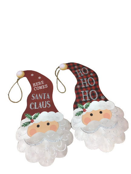 Wooden Santa Head Ornament 2 Styles – TMIGifts