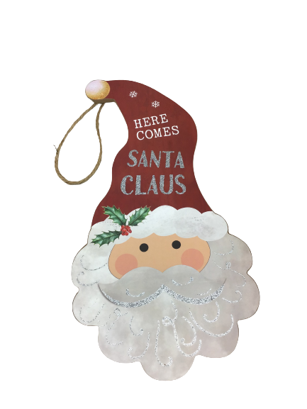Wooden Santa Head Ornament 2 Styles – TMIGifts