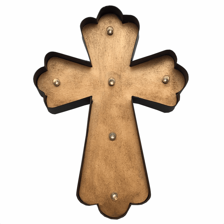 Metal Wall Cross with Shining Lights – TMIGifts
