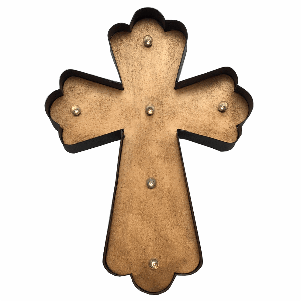 Metal Wall Cross with Shining Lights – TMIGifts